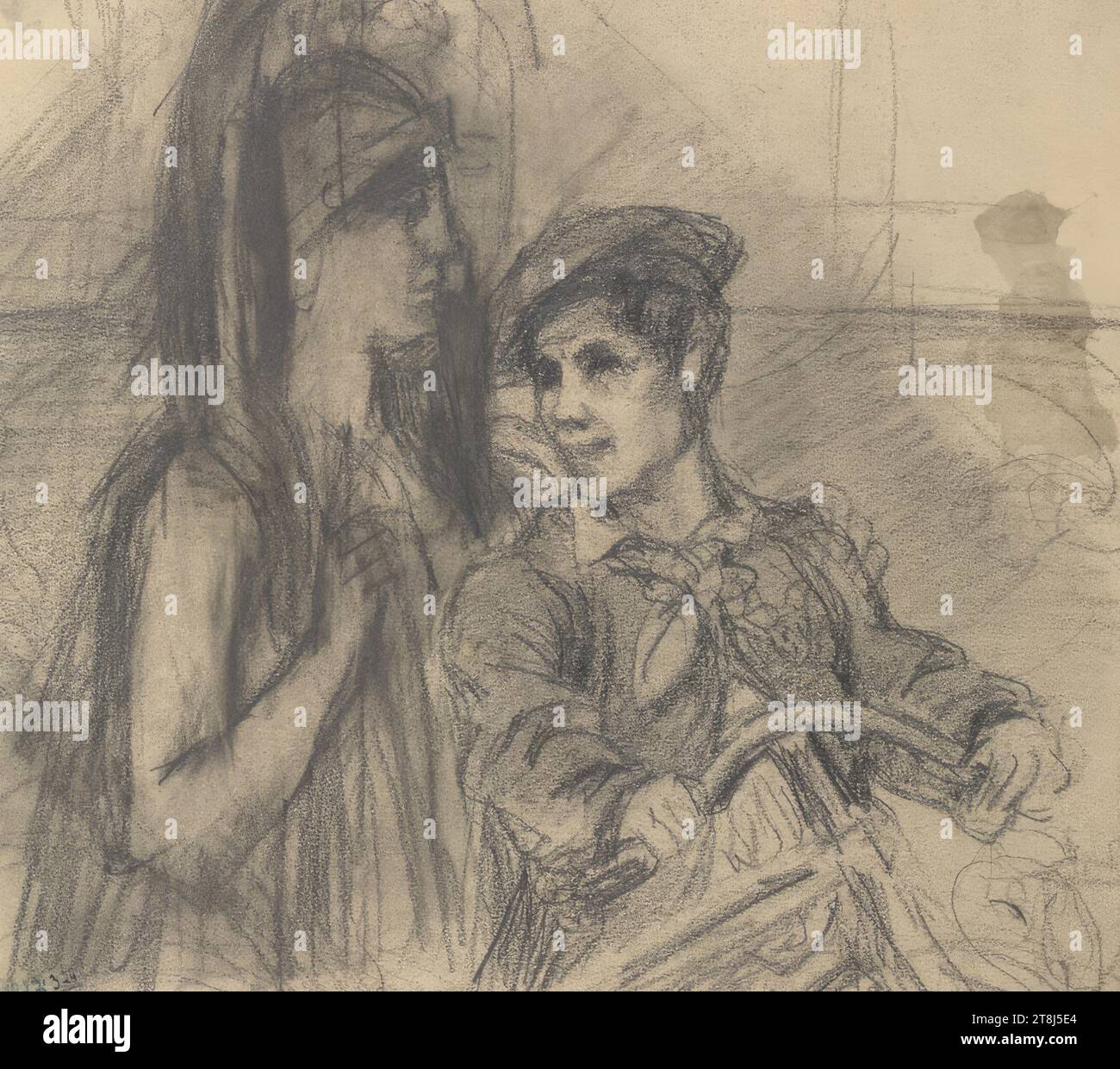 Sketch sheet, Rudolf Weyr, Vienna 1847 - 1914 Vienna, drawing, pencil ...