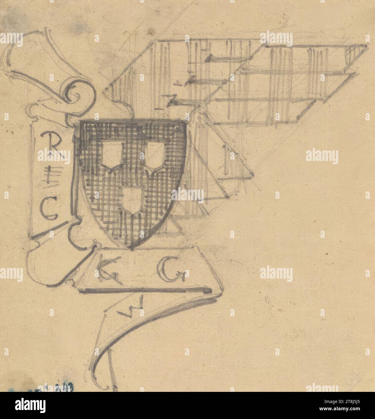 Sketch sheet, Rudolf Weyr, Vienna 1847 - 1914 Vienna, drawing, pencil ...