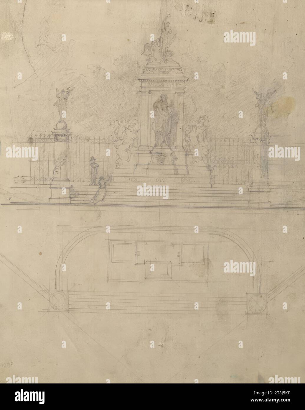 Sketch sheet, Rudolf Weyr, Vienna 1847 - 1914 Vienna, drawing, pencil ...