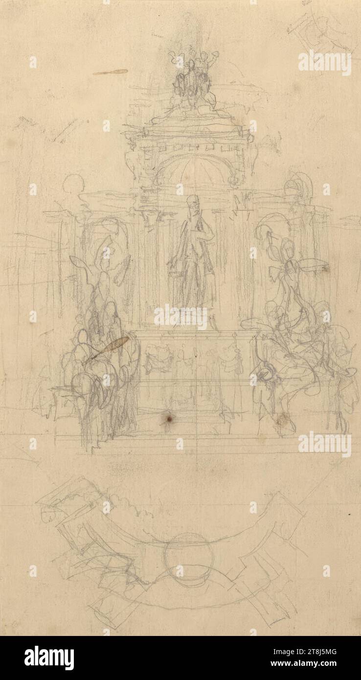 Architectural drawing, Rudolf Weyr, Vienna 1847 - 1914 Vienna, drawing ...
