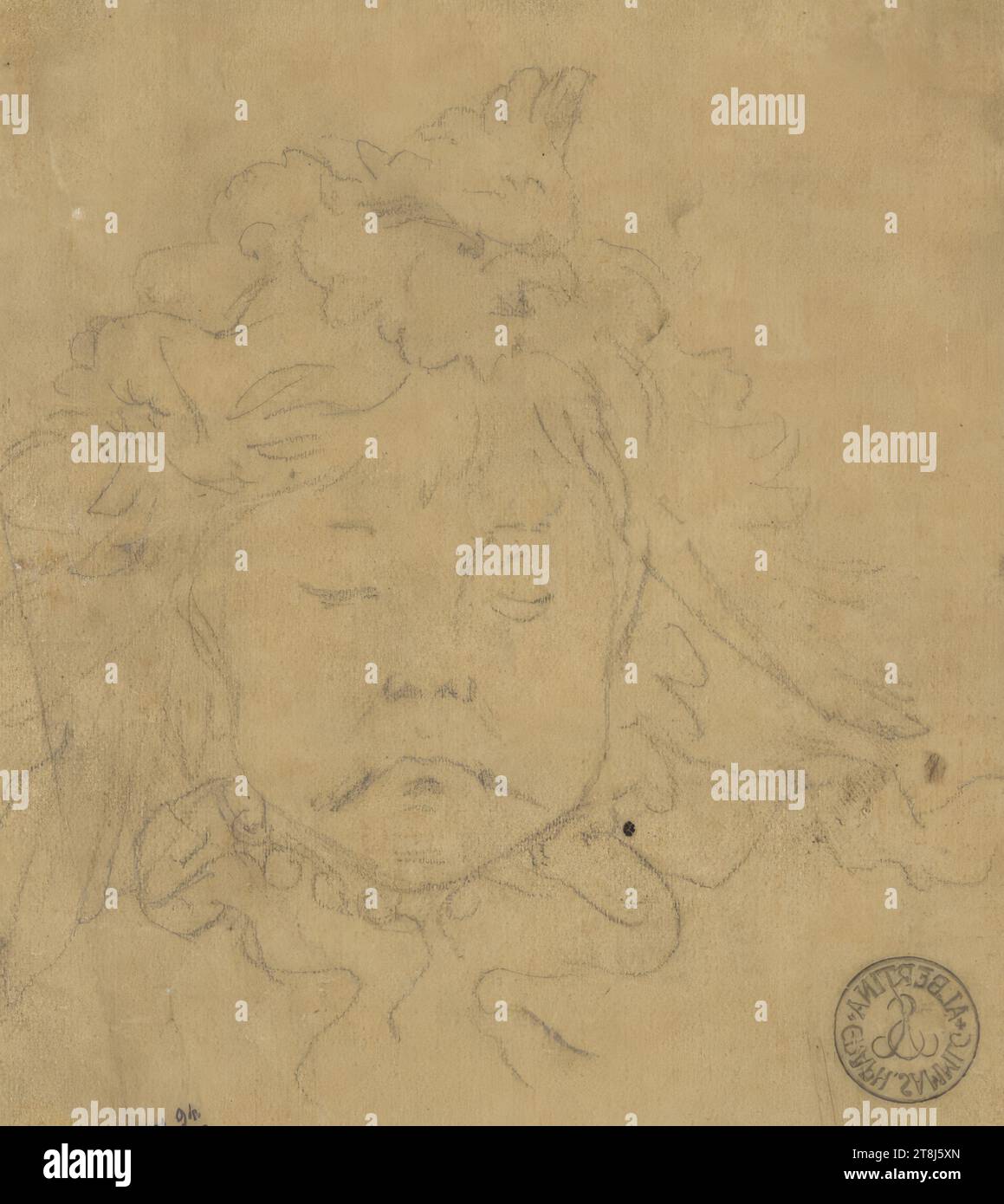 Boy's head, Rudolf Weyr, Vienna 1847 - 1914 Vienna, drawing, pencil ...