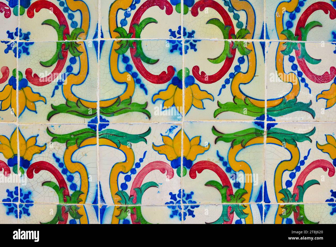 Portuguese azulejo tiles. Color pattern. Watercolor seamless pattern ...