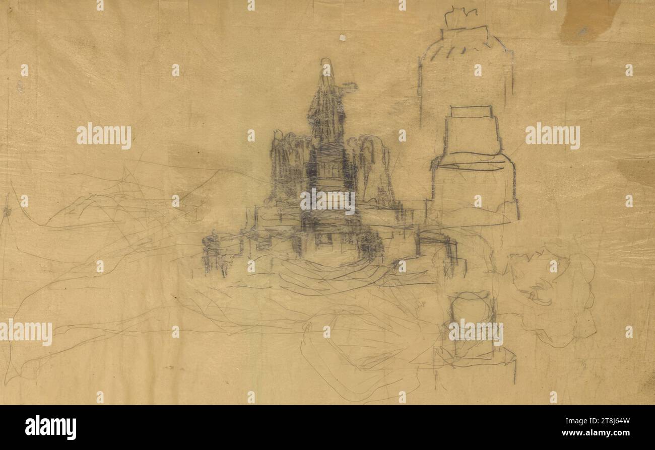 Sketch sheet, Rudolf Weyr, Vienna 1847 - 1914 Vienna, drawing, pencil ...