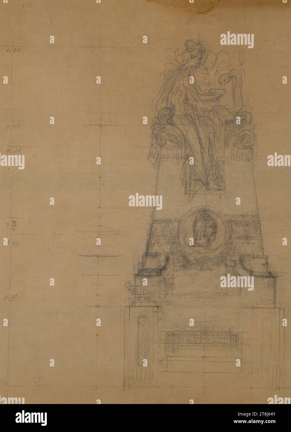 Sketch sheet, Rudolf Weyr, Vienna 1847 - 1914 Vienna, drawing, pencil ...