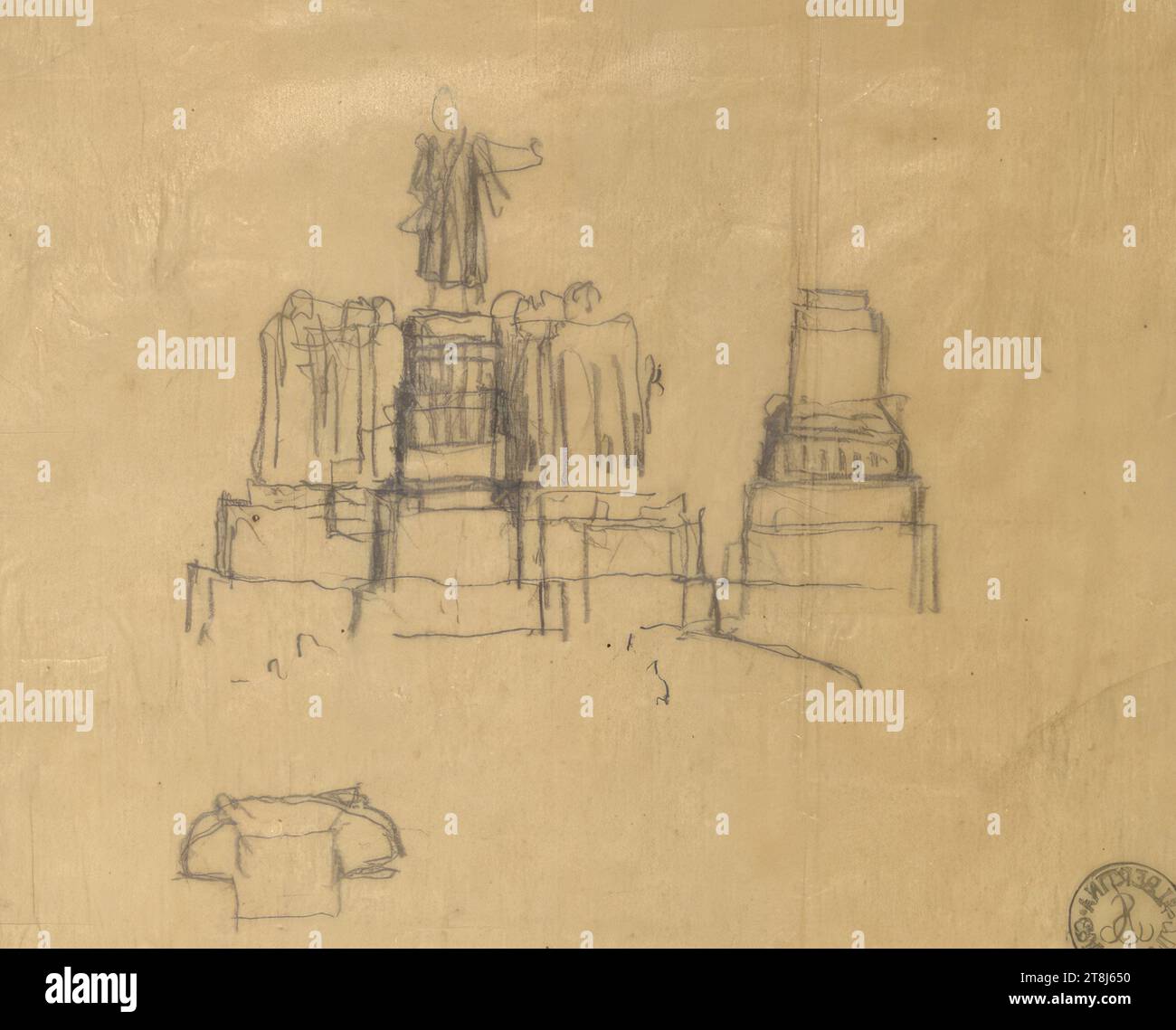 Sketch sheet, Rudolf Weyr, Vienna 1847 - 1914 Vienna, drawing, pencil ...