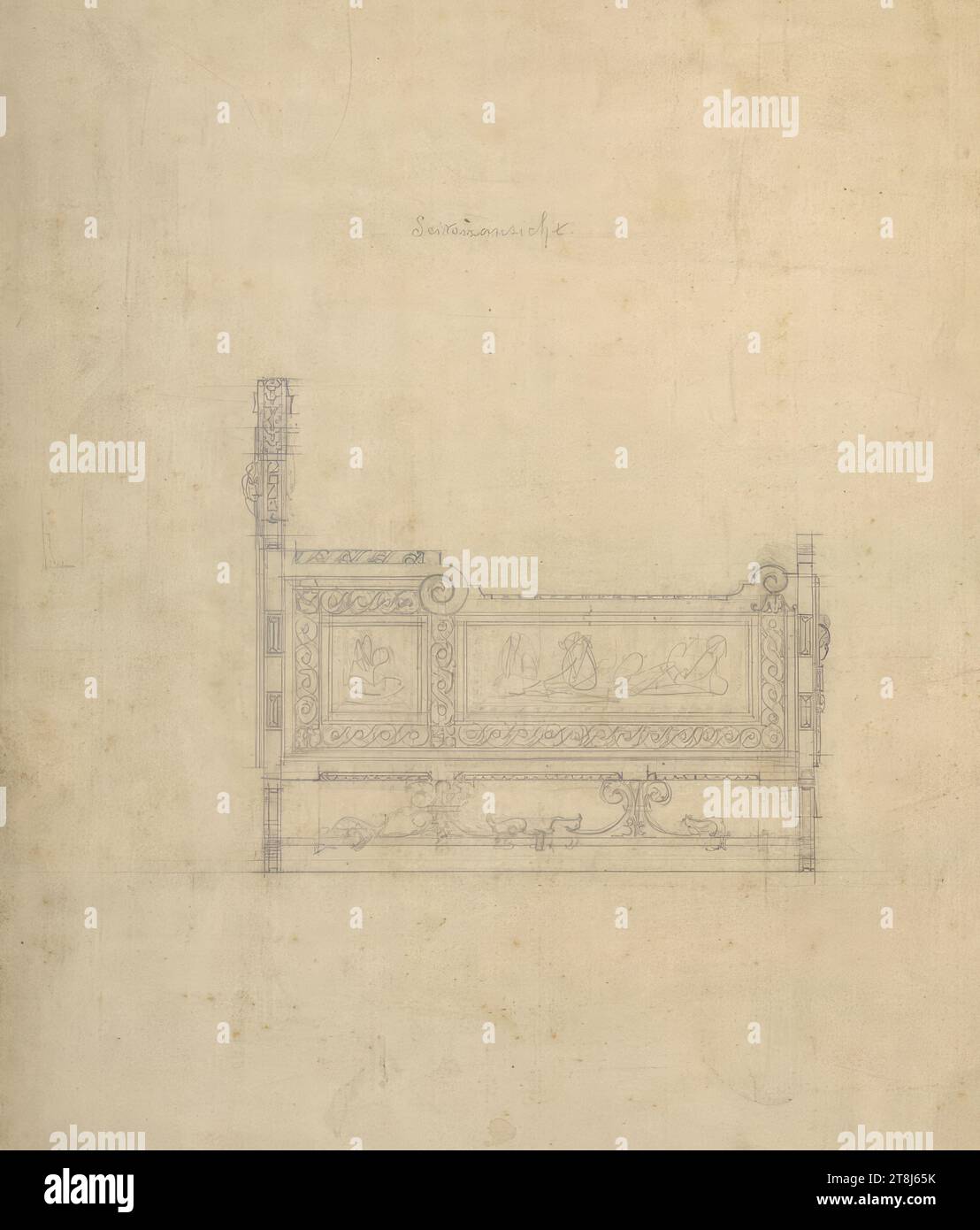 Sketch sheet, Rudolf Weyr, Vienna 1847 - 1914 Vienna, drawing, pencil ...