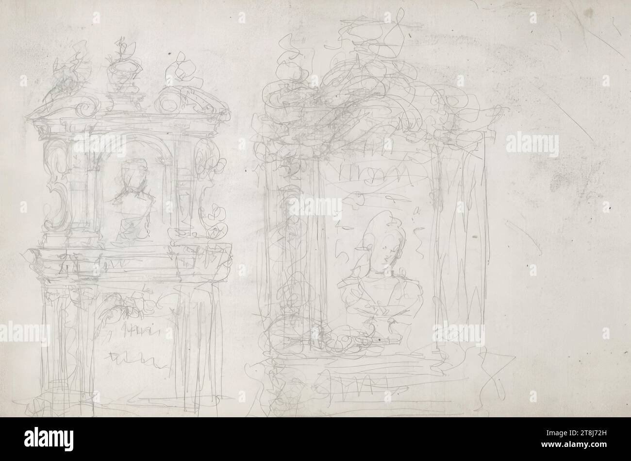 Sketches of baroque altars, sketchbook Swoboda Emerich Alexius; 60 ...