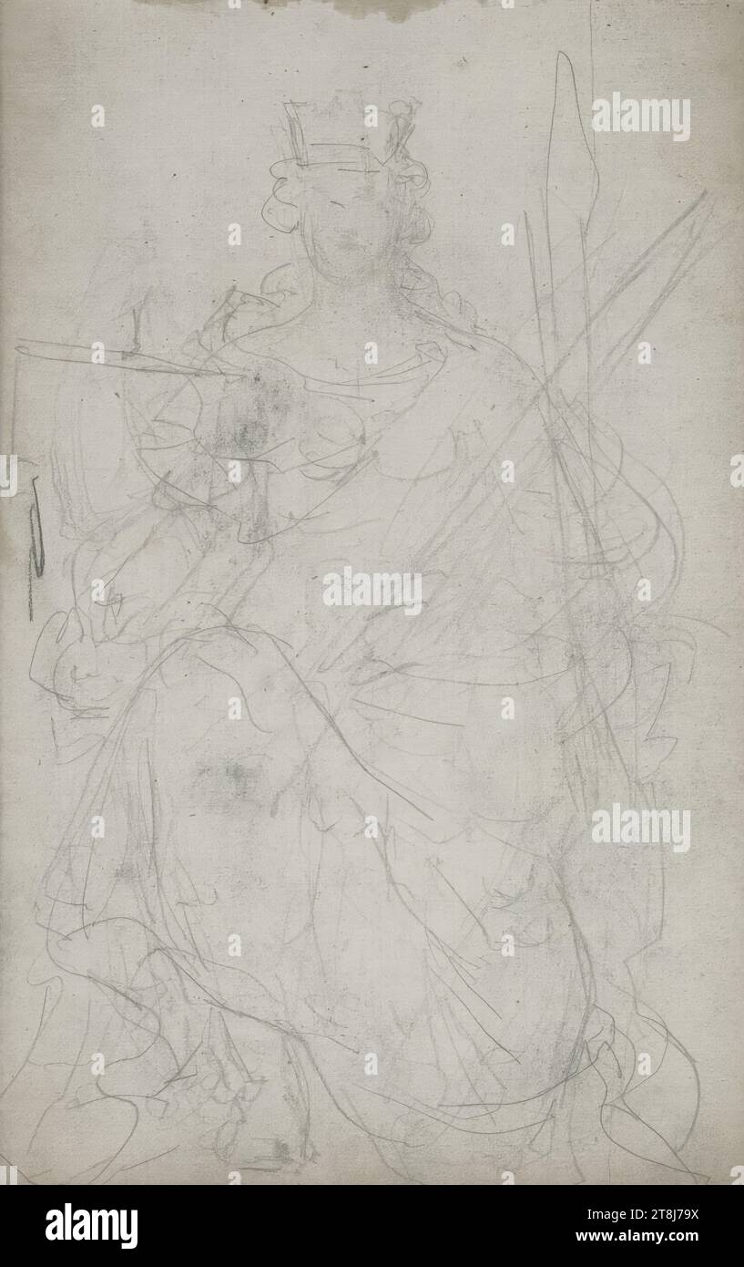 Figure sketch with sword and crown, King David?, sketchbook Swoboda ...