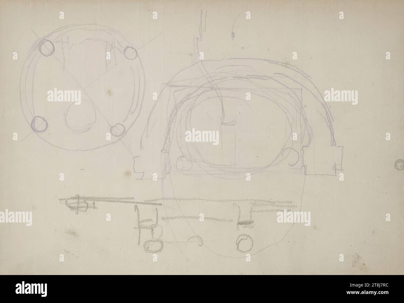 Various floor plans, sketchbook Swoboda Emerich Alexius; 47 paginated ...