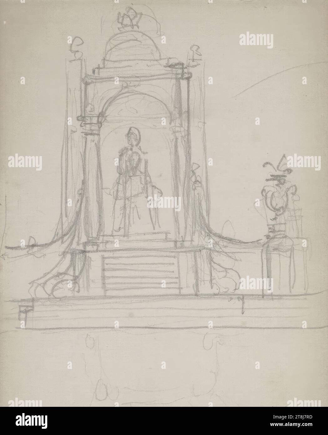 Sketch and floor plan of a monument, sketchbook Swoboda Emerich Alexius ...