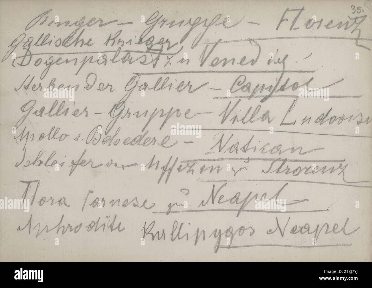 List of ancient sculptures and their local placement, sketchbook ...