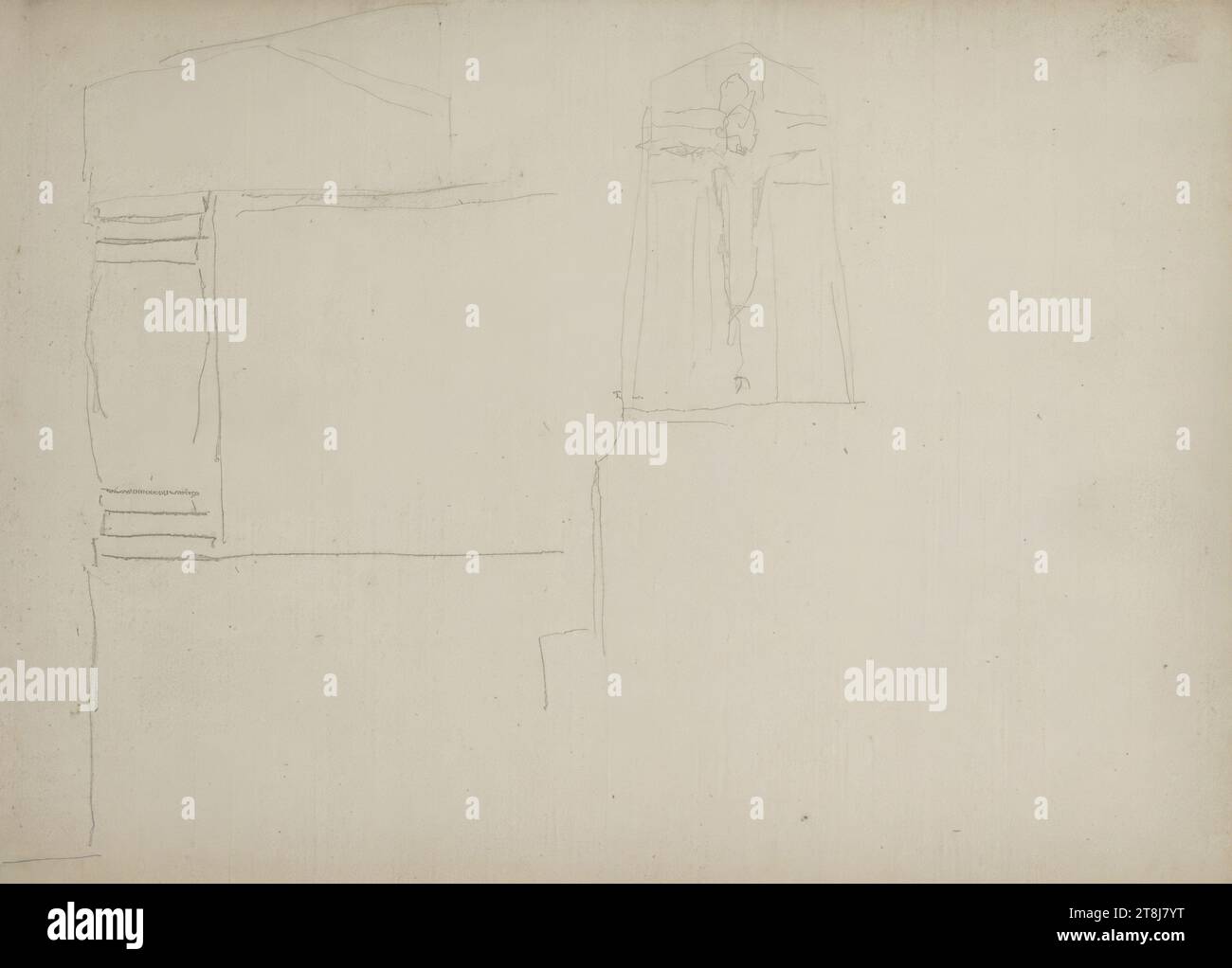 Sketch of a monument, Architectural sketch, upside down, sketchbook ...