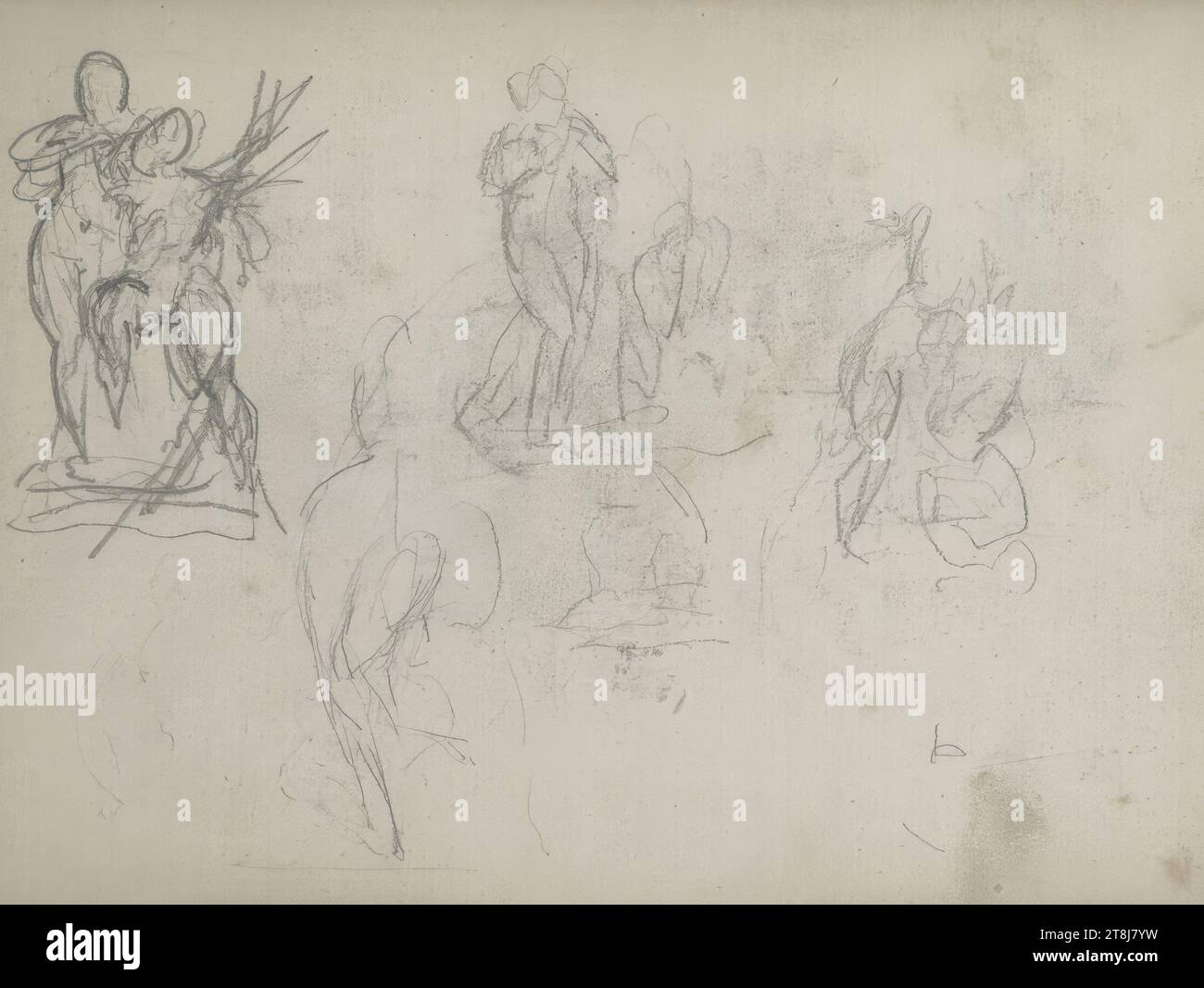 Various figure sketches, sketchbook Swoboda Emerich Alexius; 47 ...