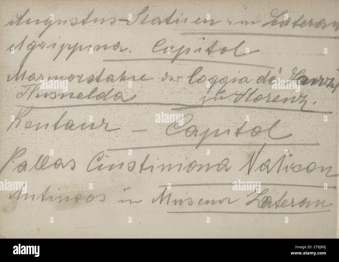 List of ancient sculptures and their local placement, sketchbook ...