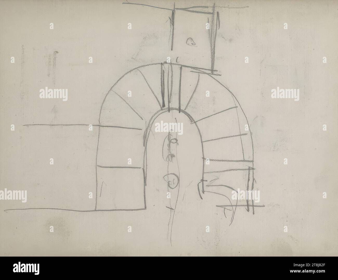 Floor plan with stairs, sketchbook Swoboda Emerich Alexius; 47 ...