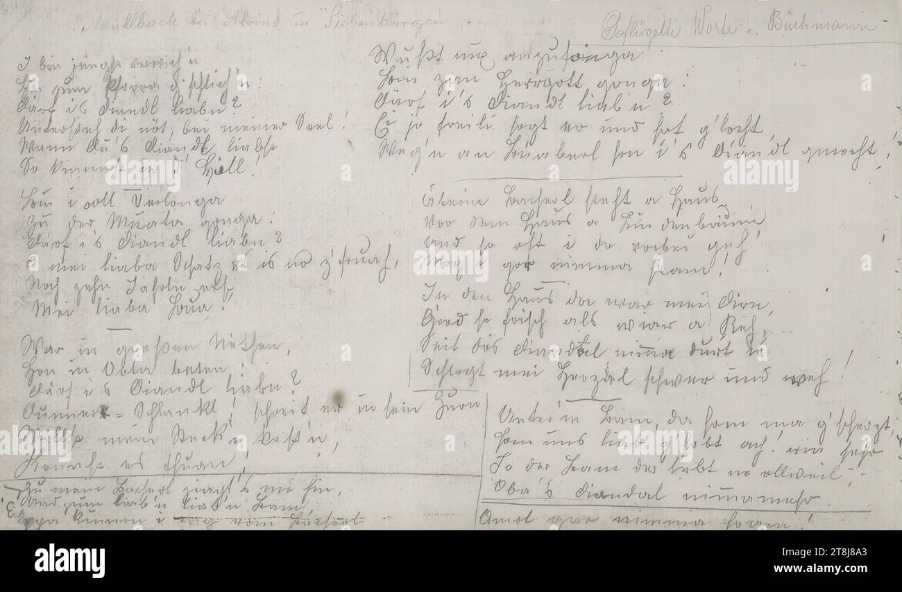 Note of a poem, sketchbook Swoboda Emerich Alexius; 59 paginated pages ...