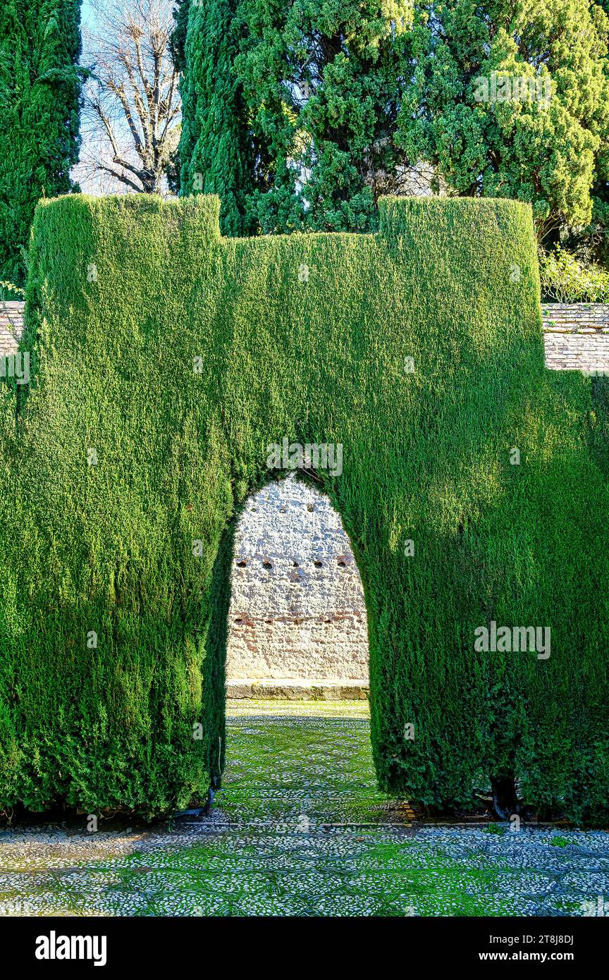Architecture Alhambra Palace and Fortress Complex, Granada, Spain Stock ...
