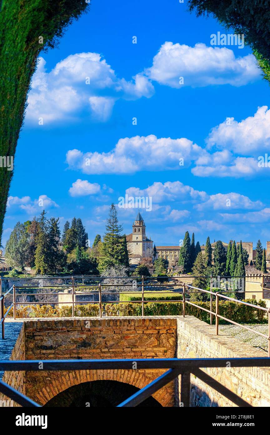 Architecture Alhambra Palace and Fortress Complex, Granada, Spain Stock ...