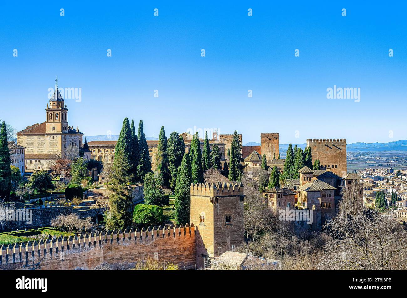 Architecture Alhambra Palace and Fortress Complex, Granada, Spain Stock ...