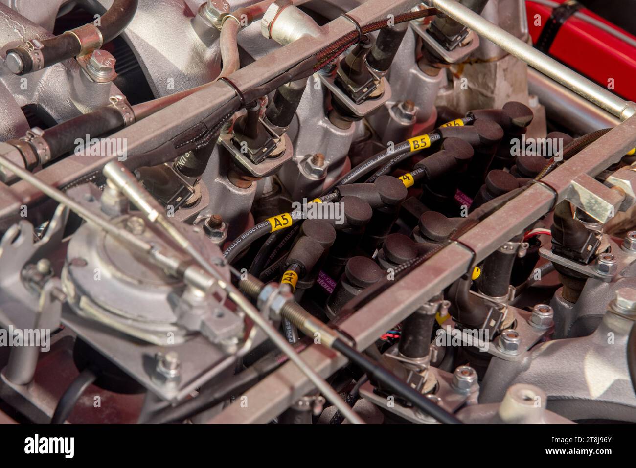 !973 Jaguar E Type Series 3 V12 classic British Sports car in red and ...