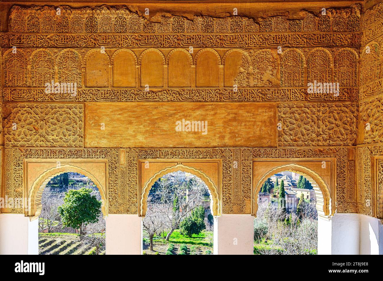 Architecture Alhambra Palace and Fortress Complex, Granada, Spain Stock ...