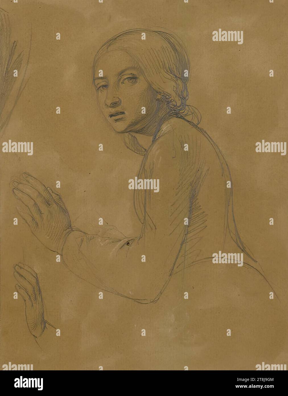 Female half-length figure with raised left hand; Variant of the left ...