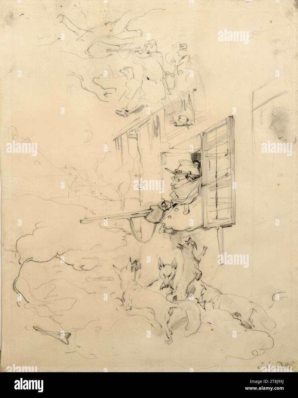 The fox hunter, Carl Schindler, Vienna 1821 - 1842 Laab im Walde, 1838 ...