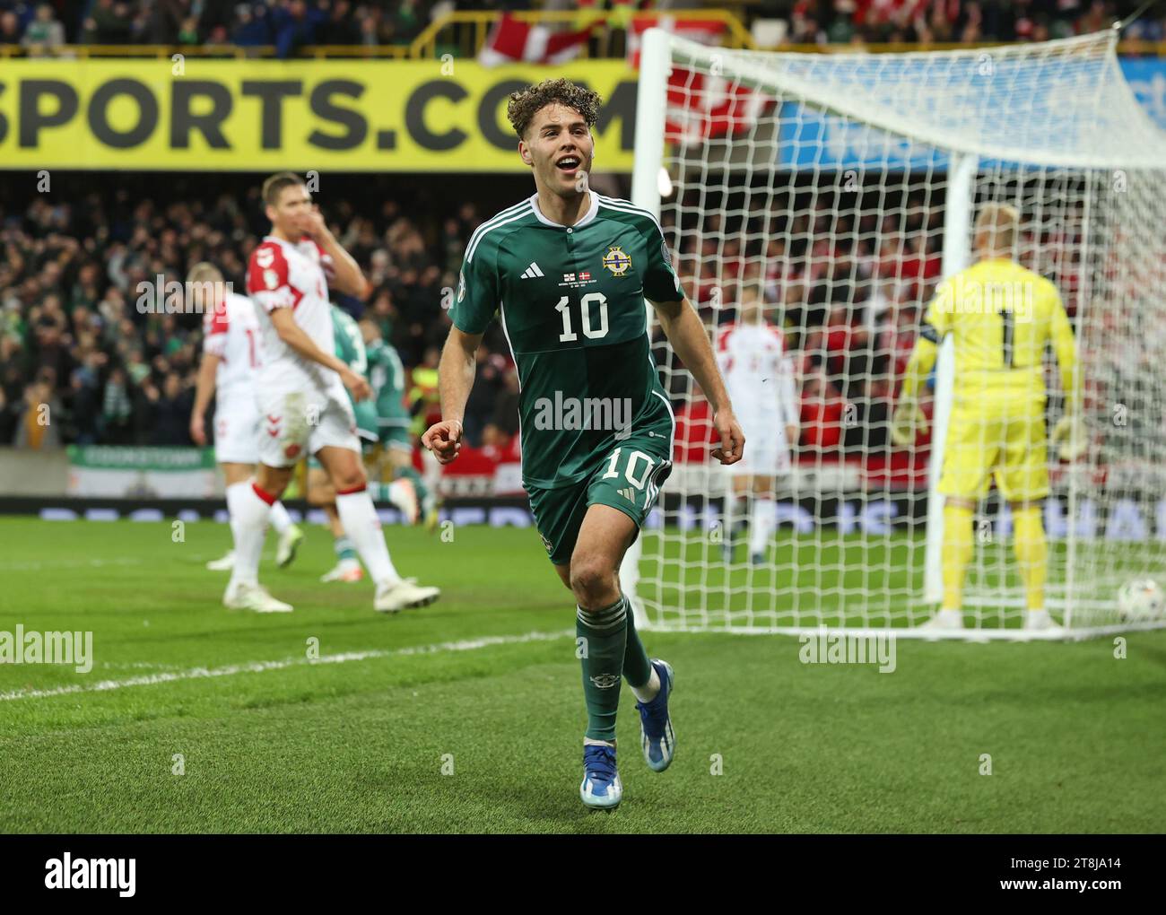 Northern Ireland's Dion Charles celebrates scoring their side's second ...