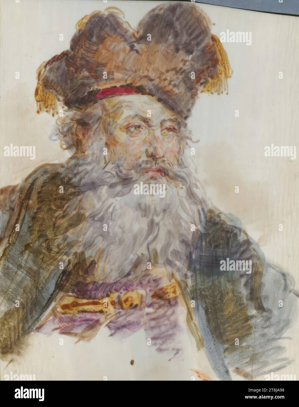 Bearded man with a fur hat, Moritz Michael Daffinger, Vienna 1790 ...