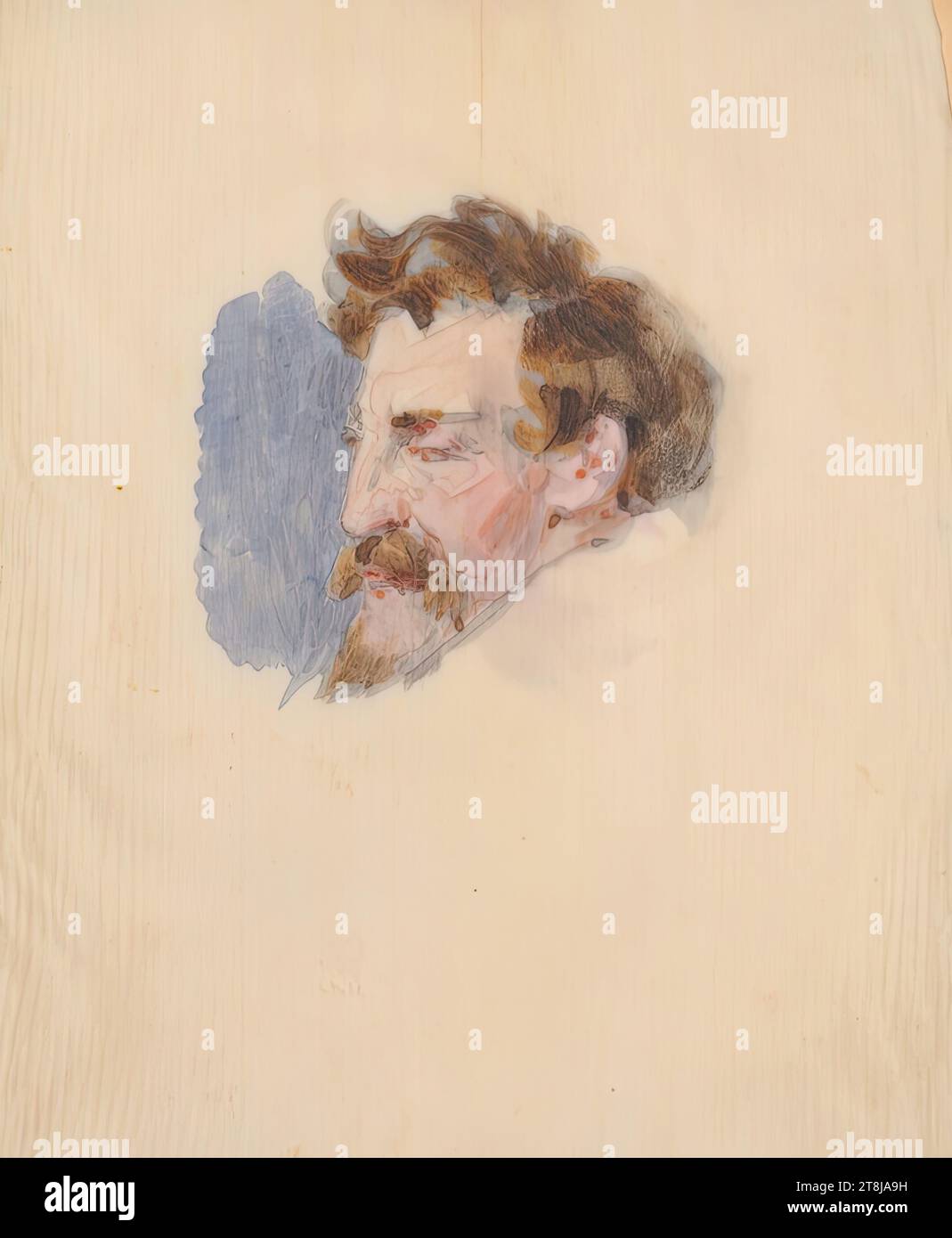 Head of a man with a mustache and goatee, Moritz Michael Daffinger ...