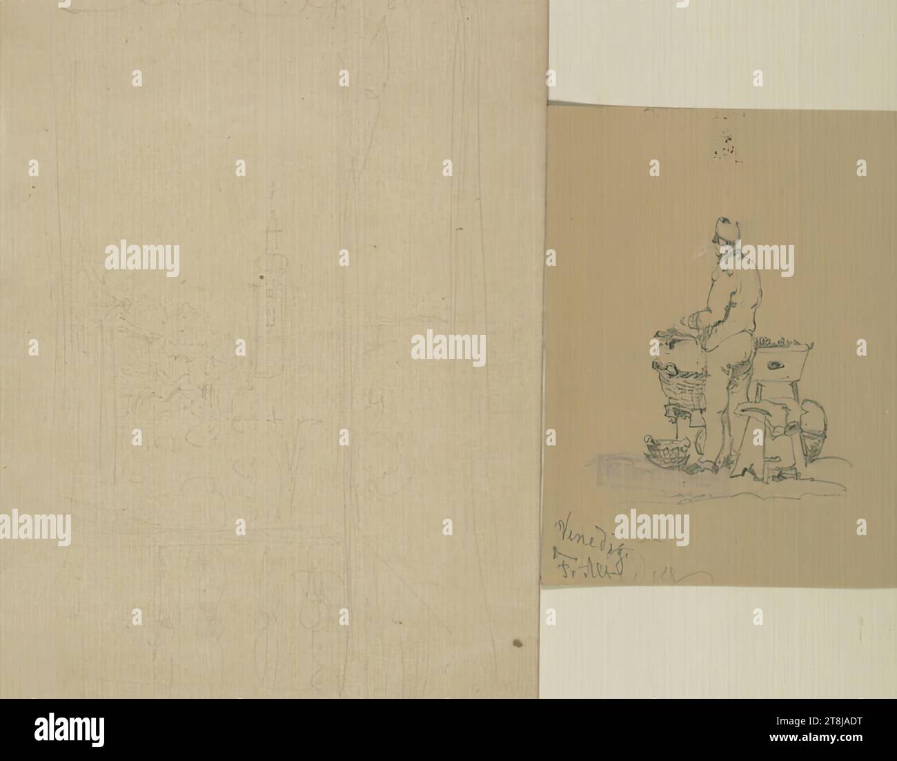 Various sketches, Venice, sketchbook Alt Franz; 20 pasted pages, Franz Alt, Vienna 1821 - 1914 ...