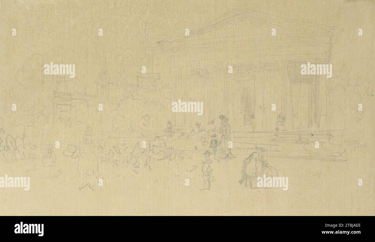 Vedute of a temple, sketchbook Alt Franz; 13 pasted pages, Franz Alt ...