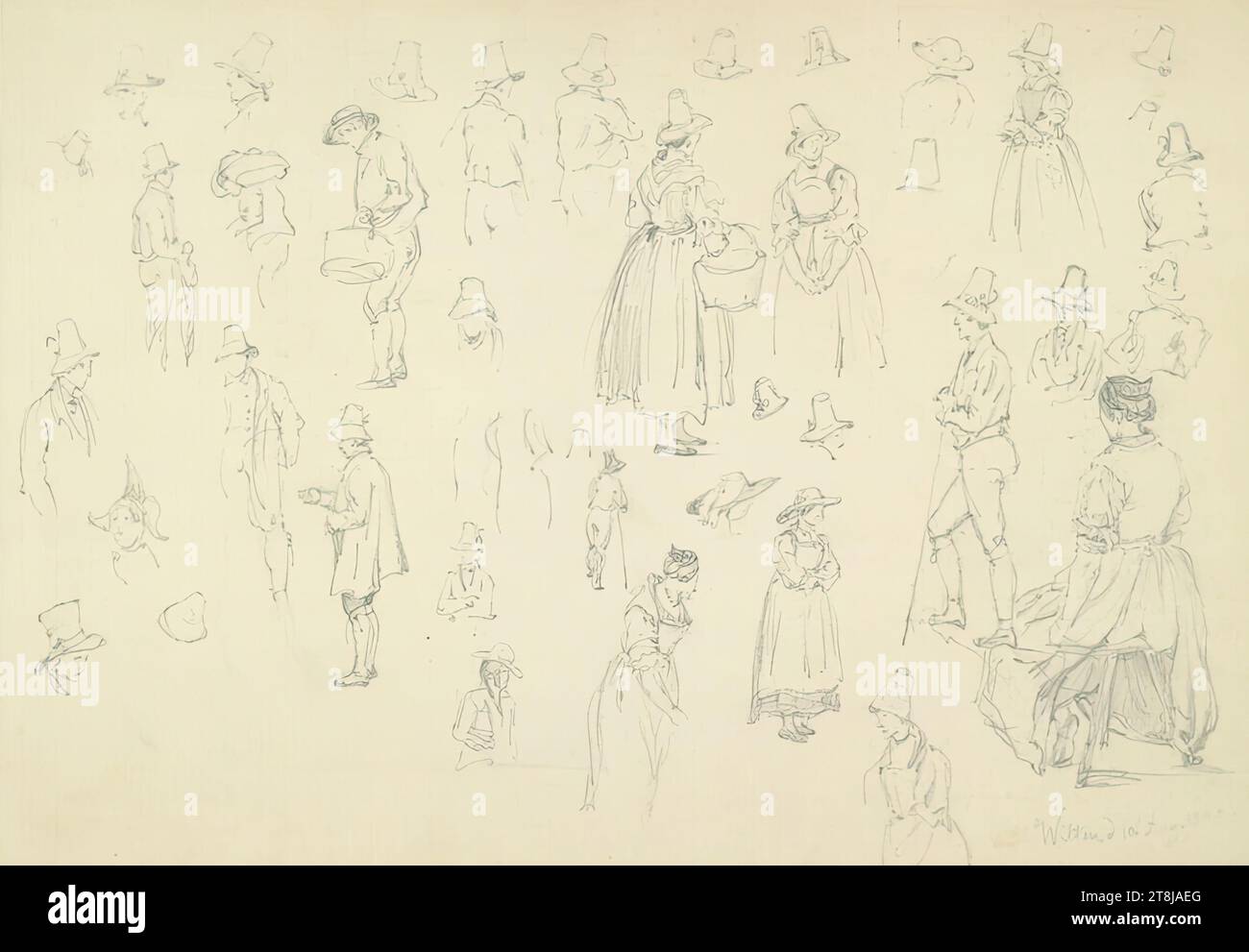 Various sketches, Wilten, August 10, 1844, Alt Franz sketchbook; 20 ...