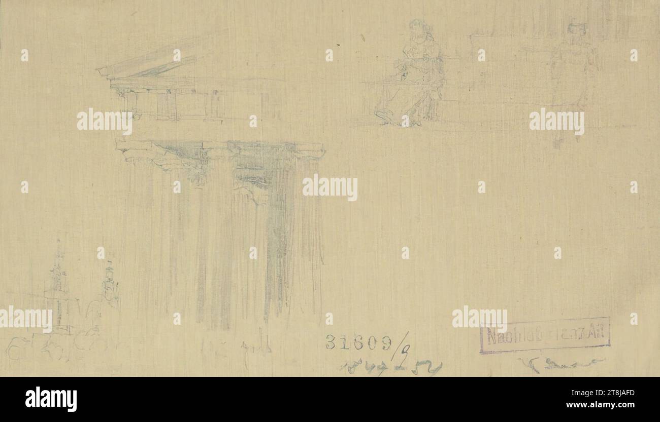 Vedute of a temple, sketchbook Alt Franz; 13 pasted pages, Franz Alt ...