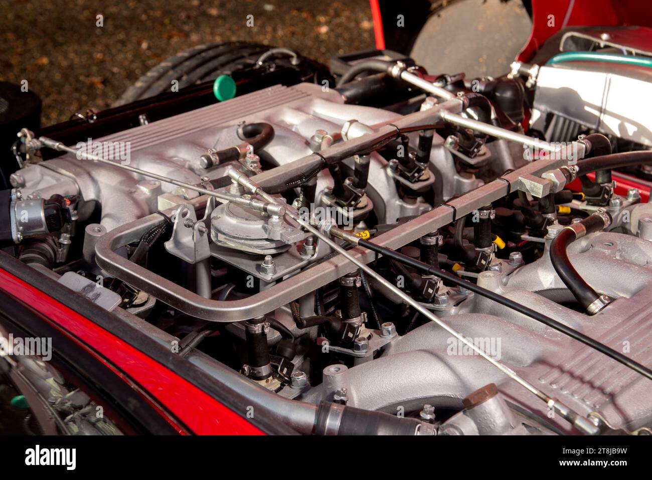 !973 Jaguar E Type Series 3 V12 classic British Sports car in red and ...