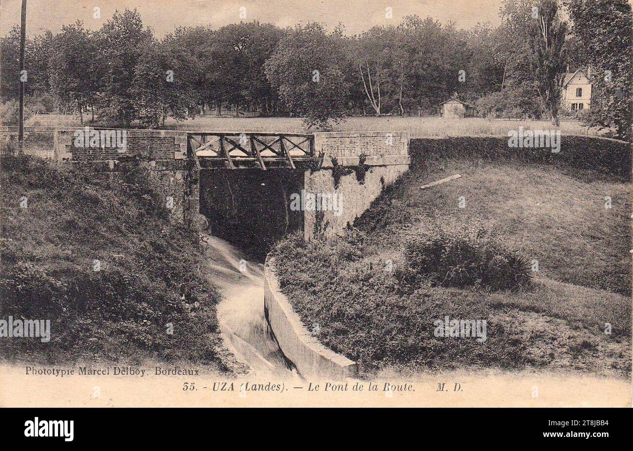 Uza (Landes) - pont de la route 1a Stock Photo - Alamy