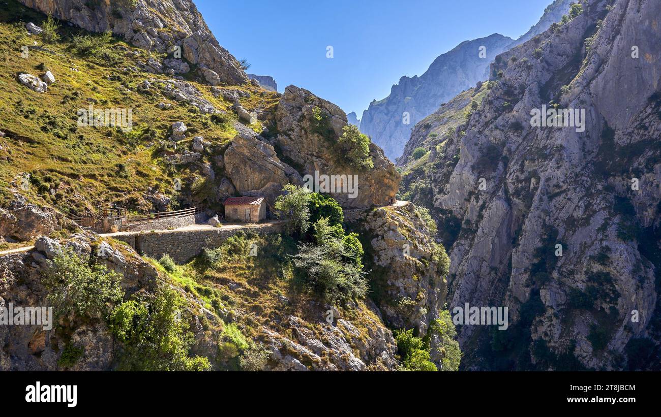 Route of the Cares located between the province of Leon and Asturias ...