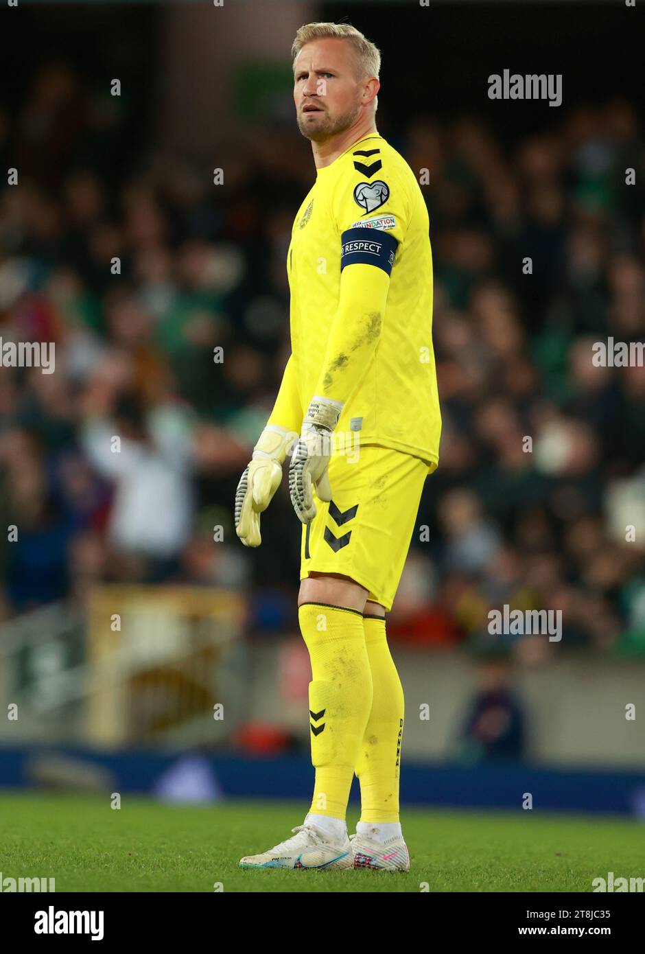 Denmark's Kasper Schmeichel during the UEFA Euro 2024 qualifying match ...