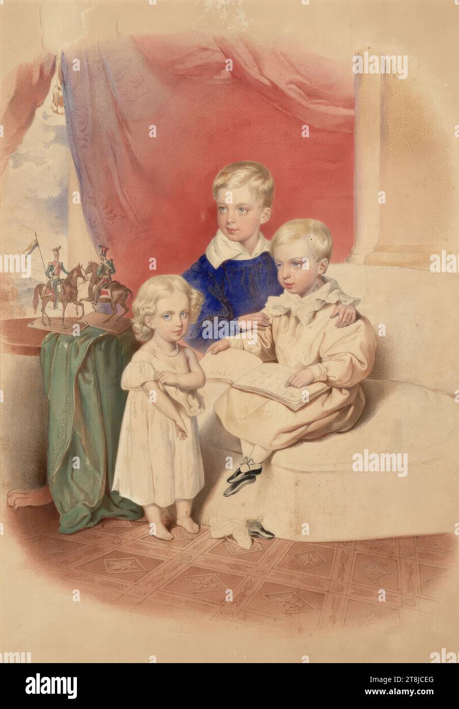 Three princely children, Emperor Franz Josef, Archduke Ferdinand Max ...