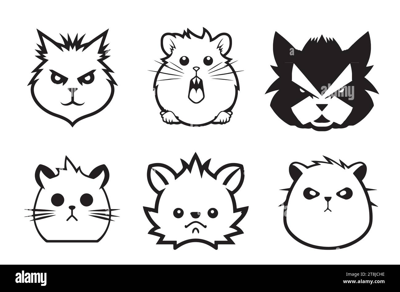 Angry Hamster Vector Illustration isolated on white background. Hamster ...