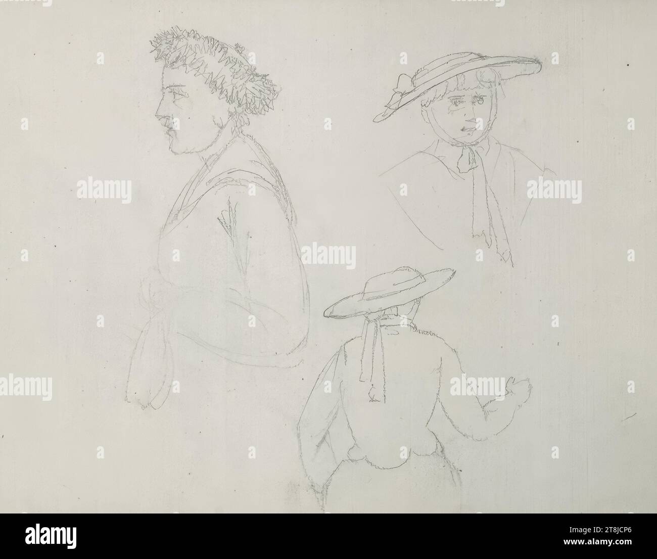 Sketches of people in traditional costumes, sketchbook Höfel Blasius II ...