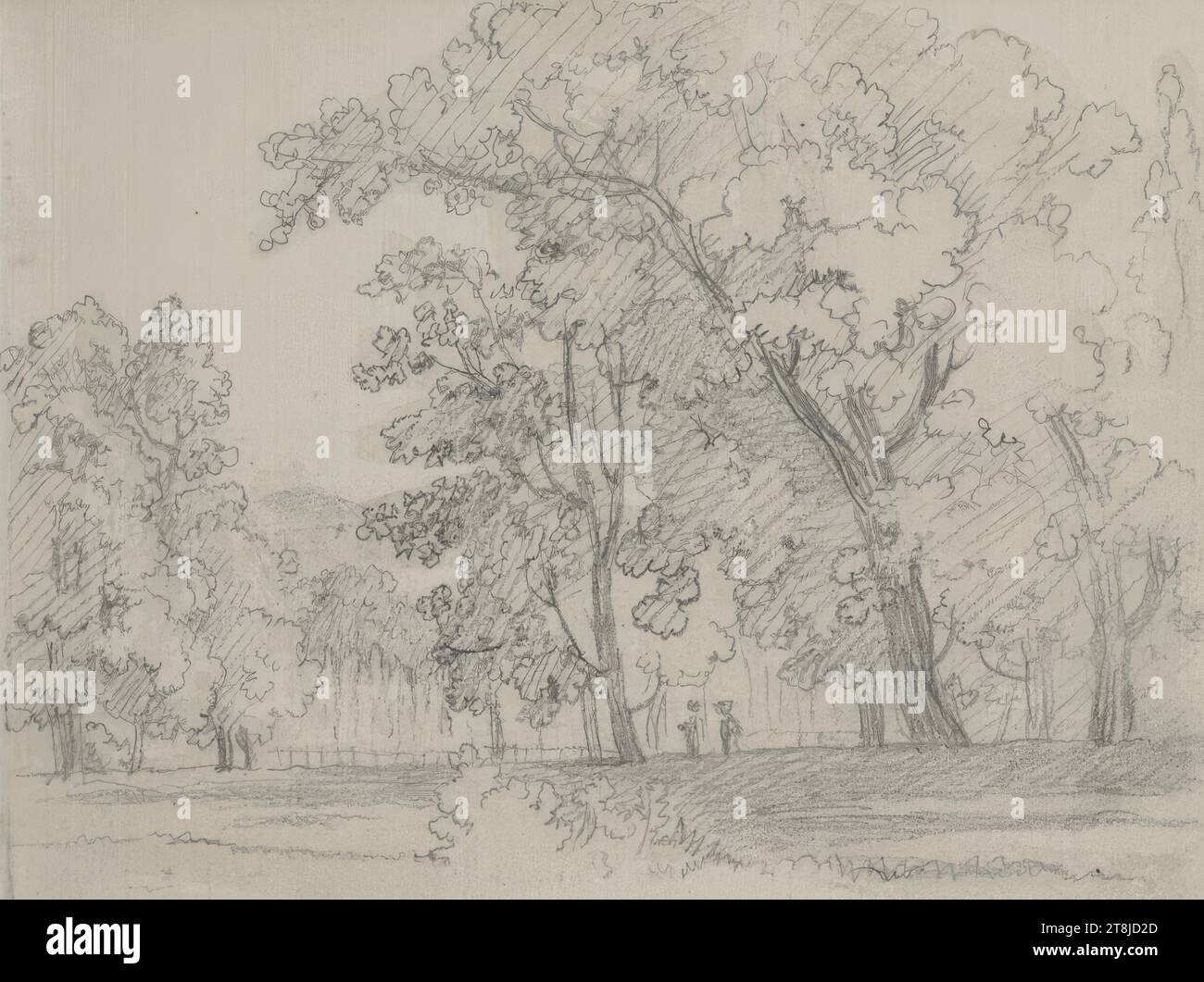 Prater landscape with walkers, sketchbook Höfel Blasius III; 62 ...