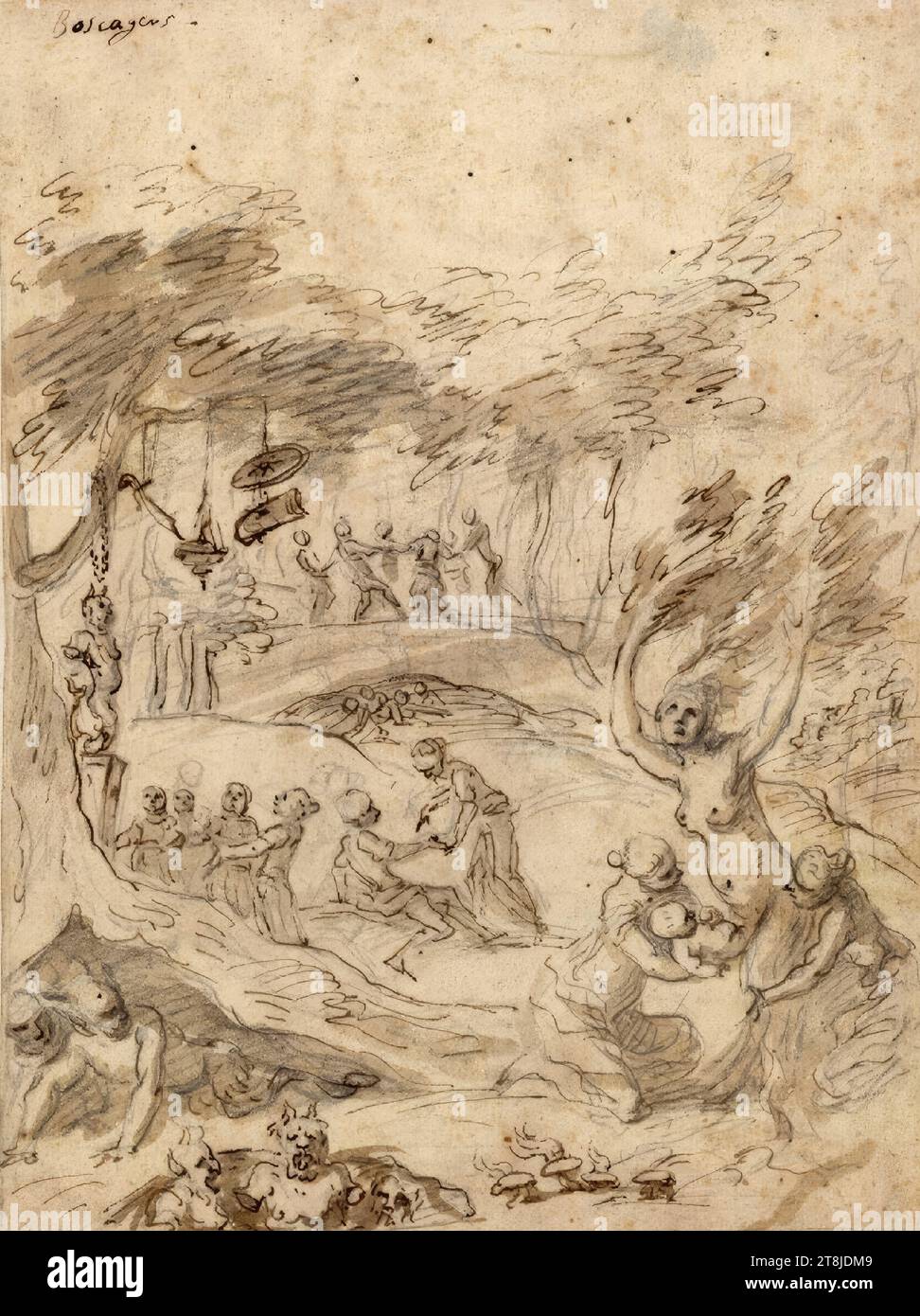 The Birth of Adonis, drawing, pencil, pen, ink, brush, washed, 18.6 x ...