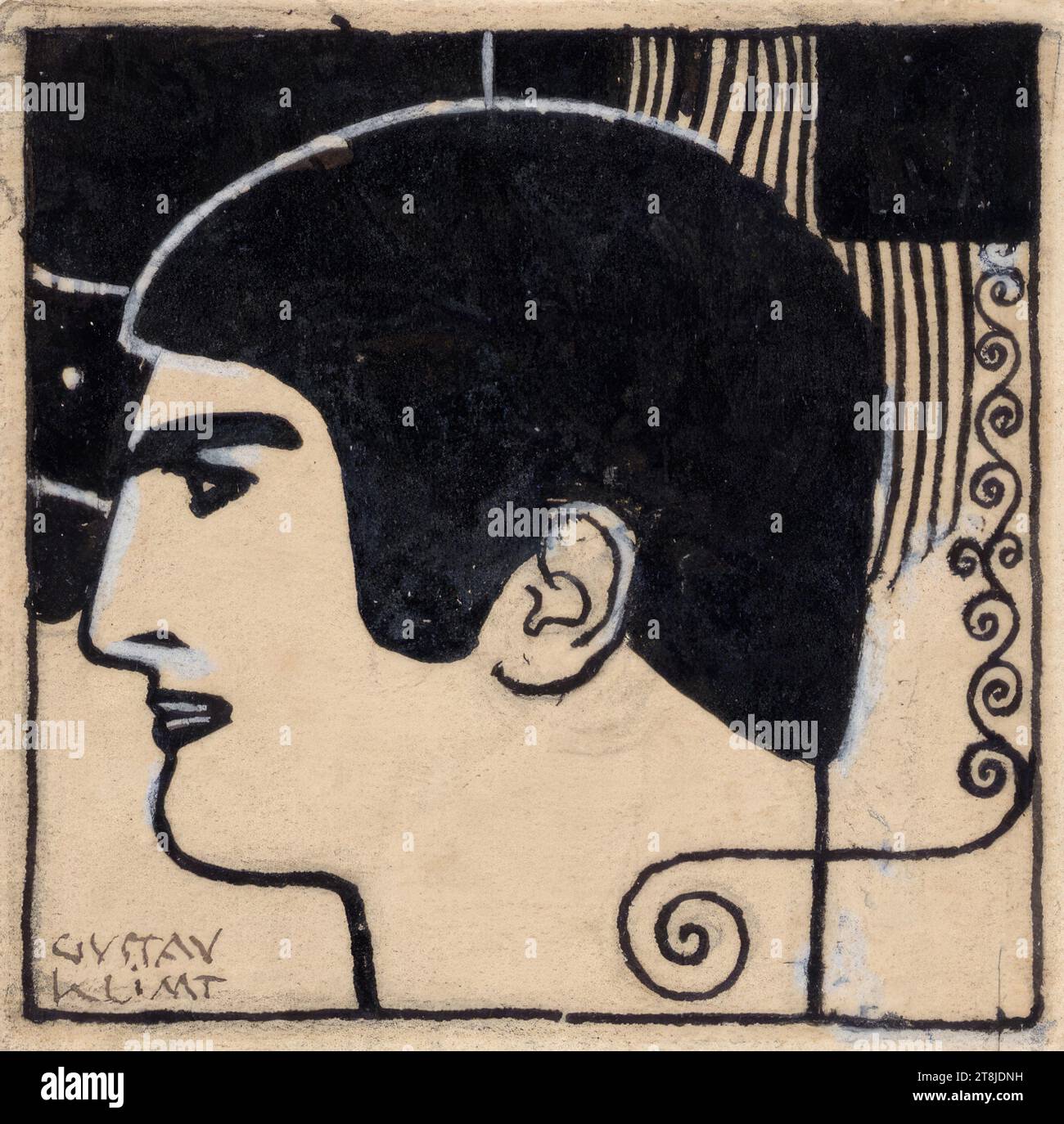 Final drawing of a man's head, illustration for 'Ver Sacrum', Ver ...