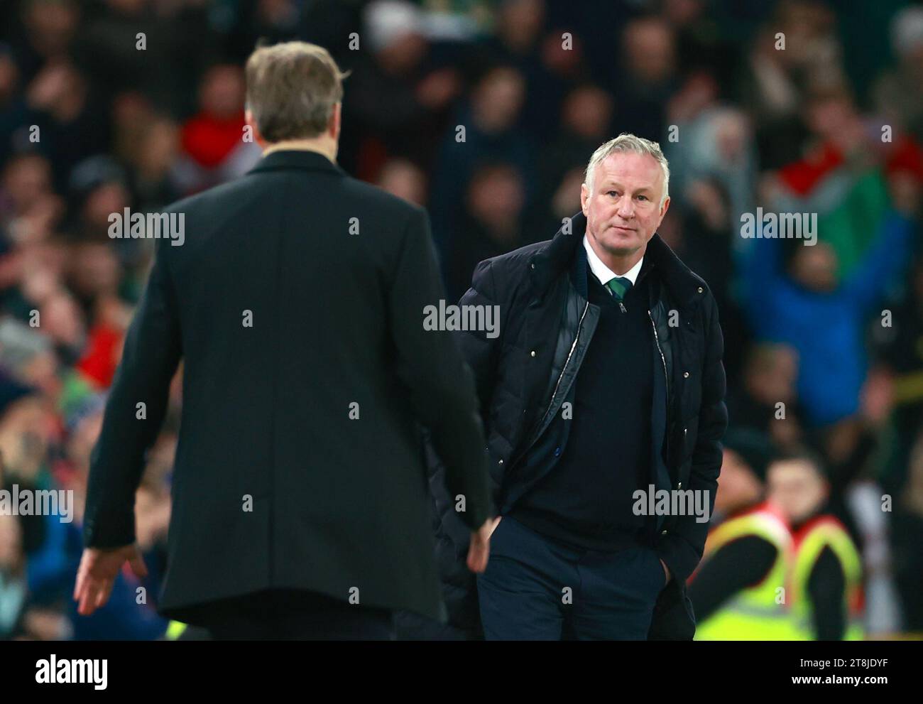 Northern Ireland manager Michael O'Neill and Denmark manager Kasper ...