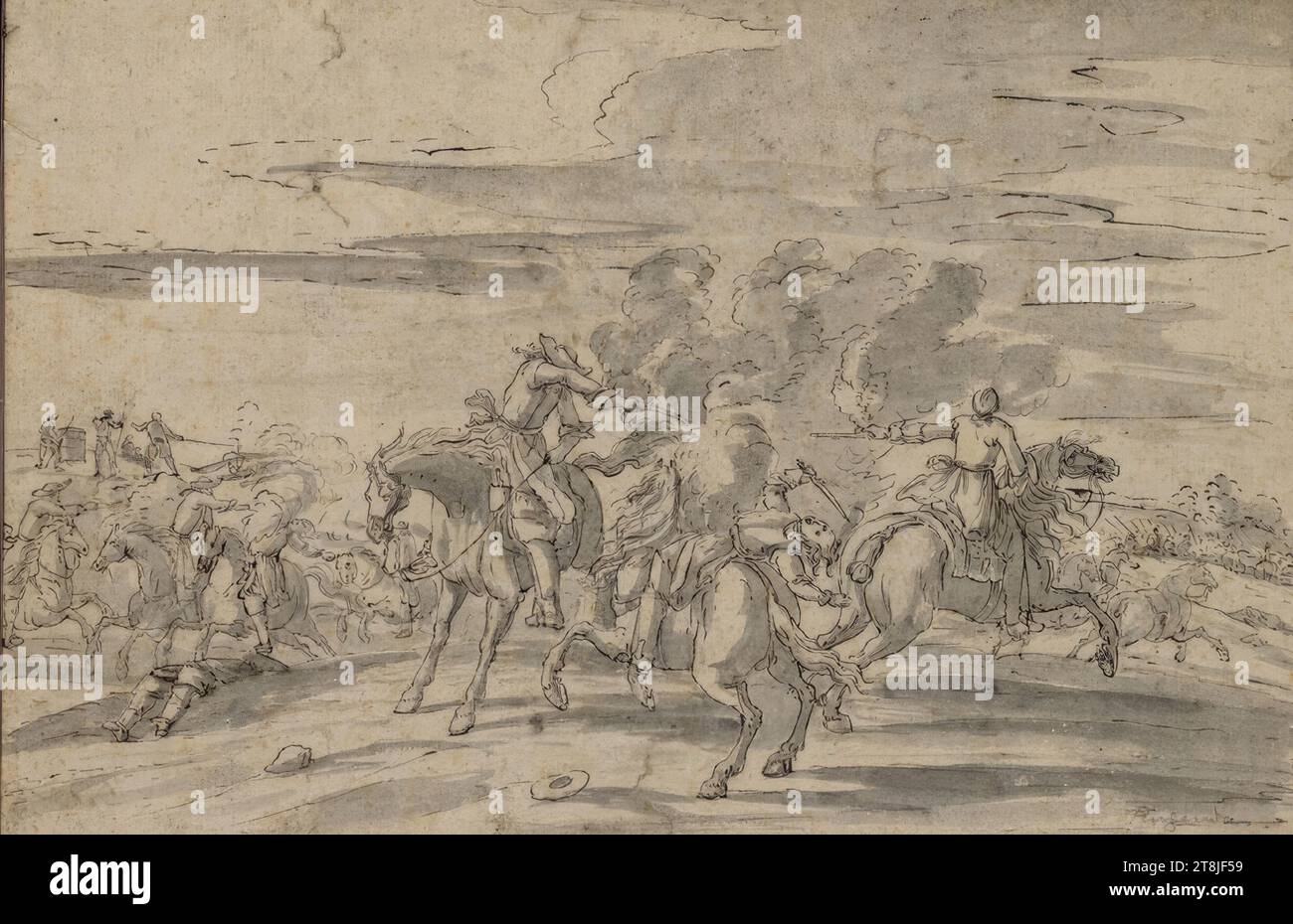 Horse battle, Georg Philipp Rugendas, Augsburg 1666 - 1742 Augsburg ...
