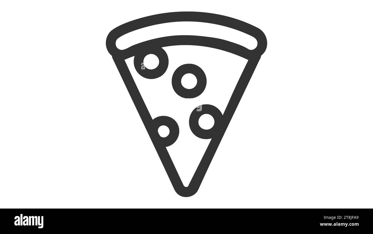 Pizza flat line icon. Vector thin sign of italian fast food cafe logo ...