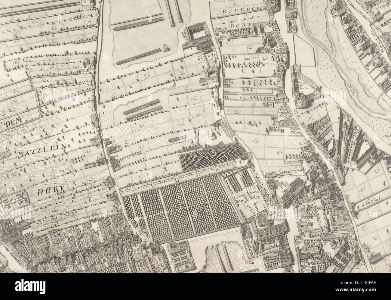 Bird's eye view of Vienna, plan of Vienna, 42 parts, Joseph Daniel von ...