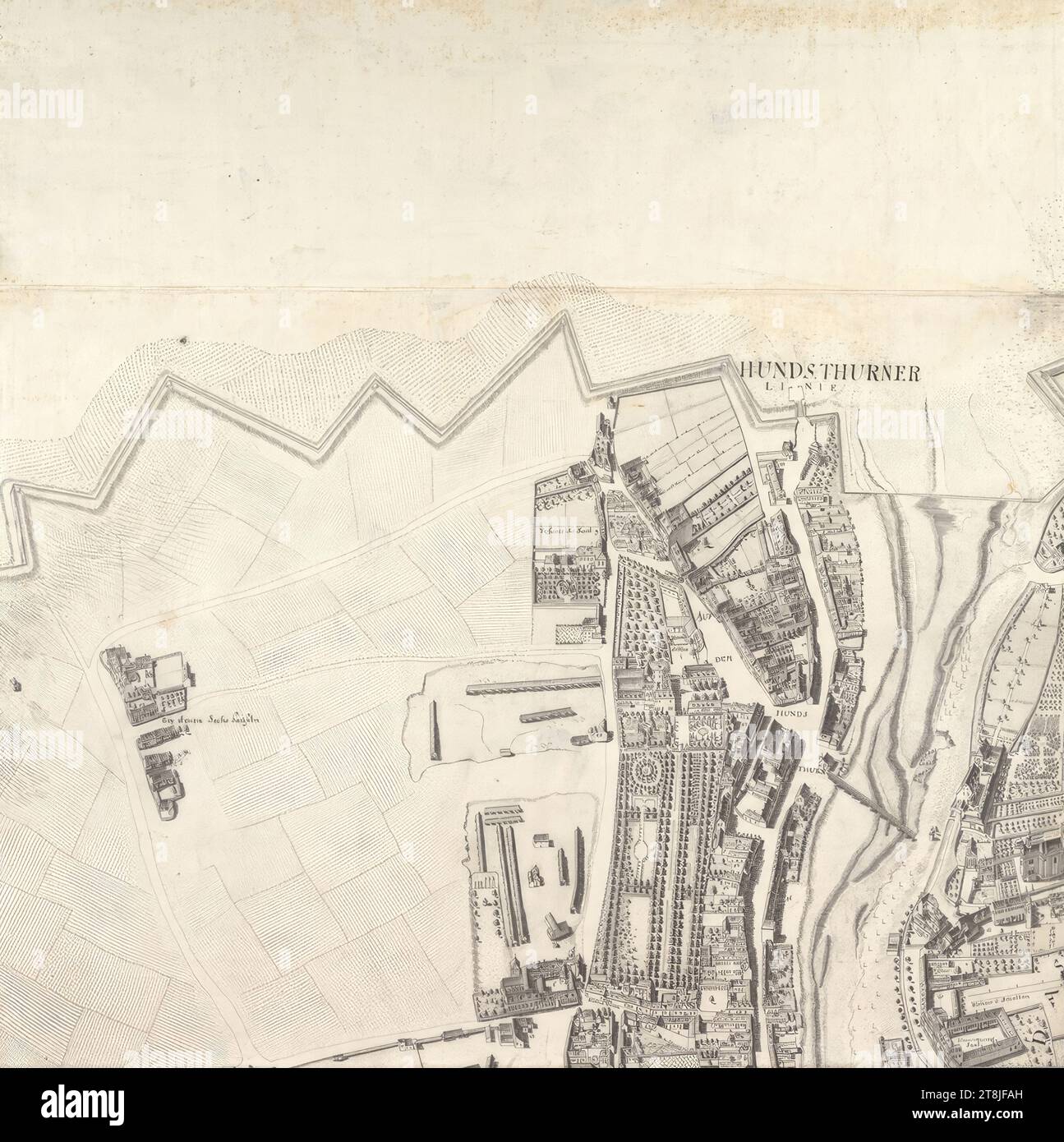 Bird's eye view of Vienna, plan of Vienna, 42 parts, Joseph Daniel von ...