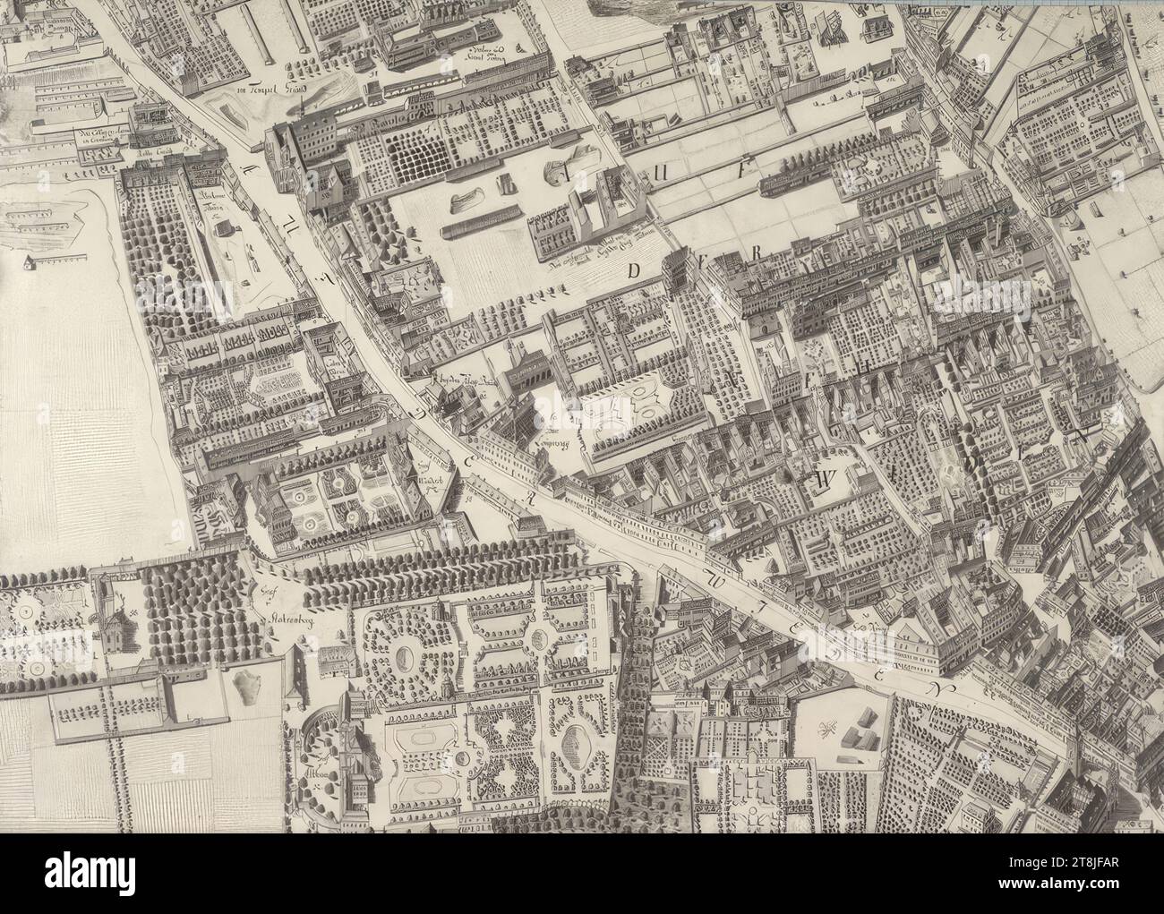 Bird's eye view of Vienna, plan of Vienna, 42 parts, Joseph Daniel von ...